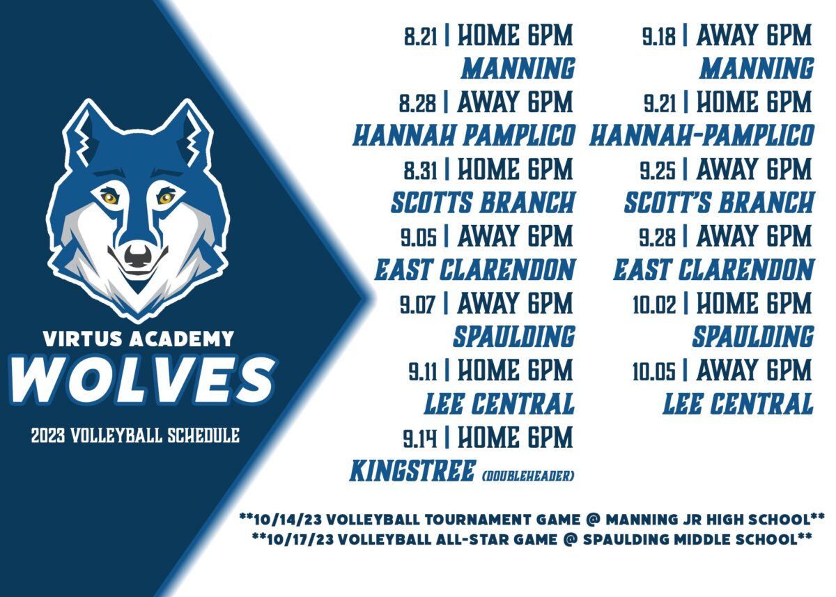 Virtus Wolves Volleyball Schedule 2023 - Virtus Academy